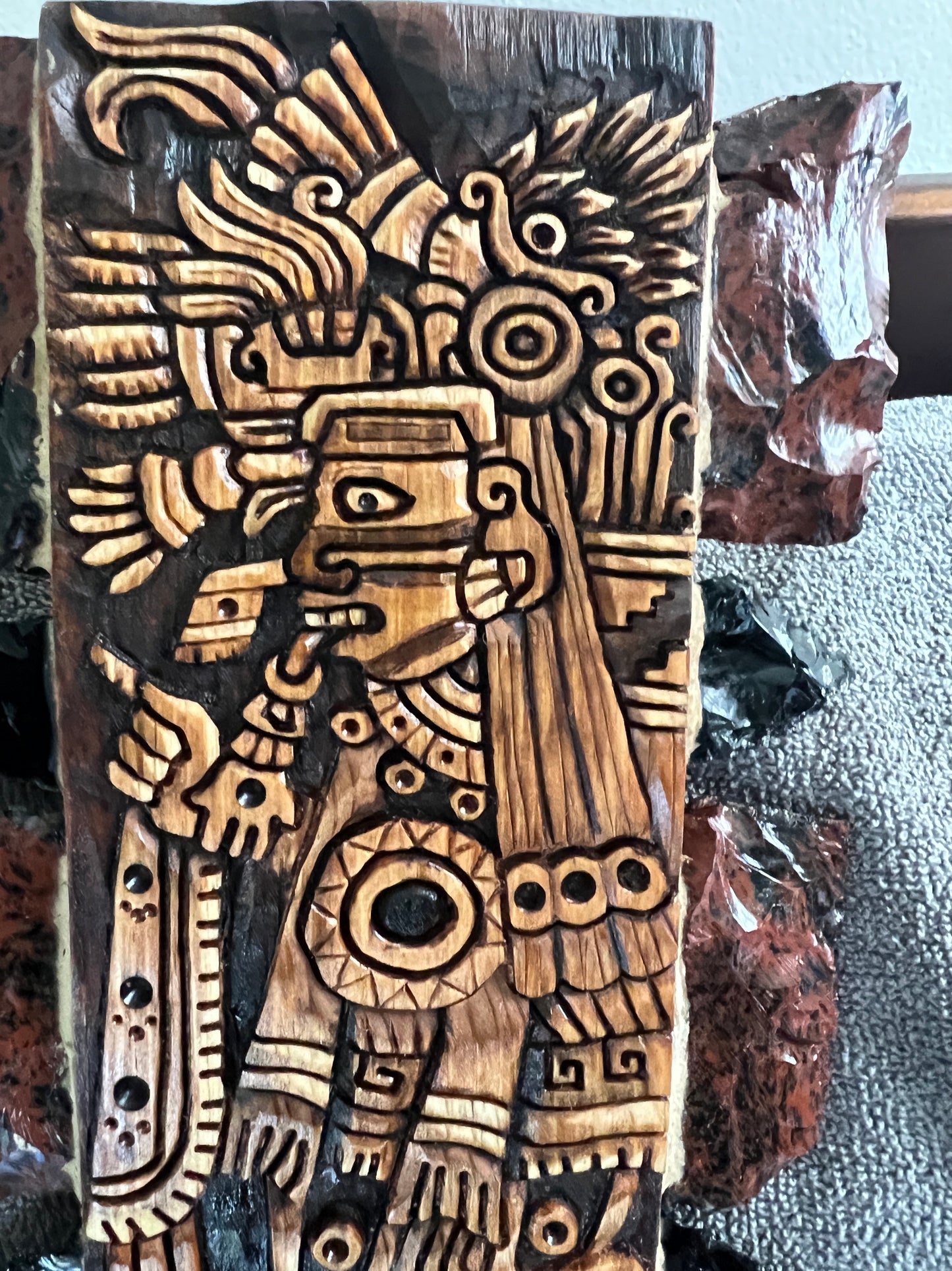 Tezcatlipoca Macuahuitl Wood Obsidian Carved from Mexico by Aztecs, Me ...