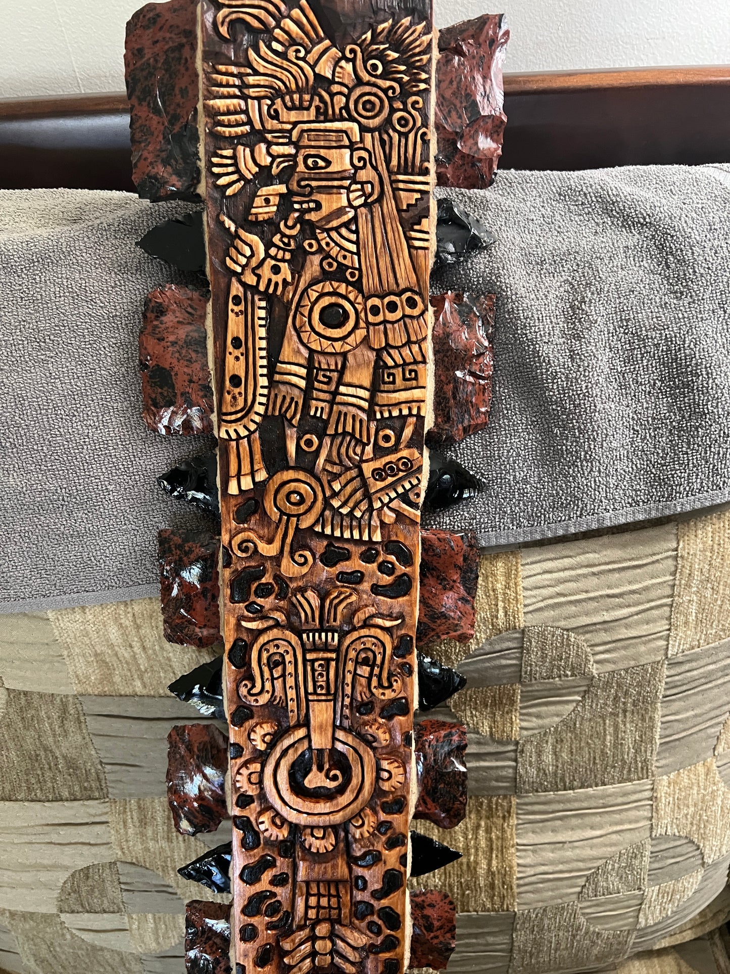 Tezcatlipoca Macuahuitl Wood Obsidian Carved from Mexico by Aztecs, Me ...