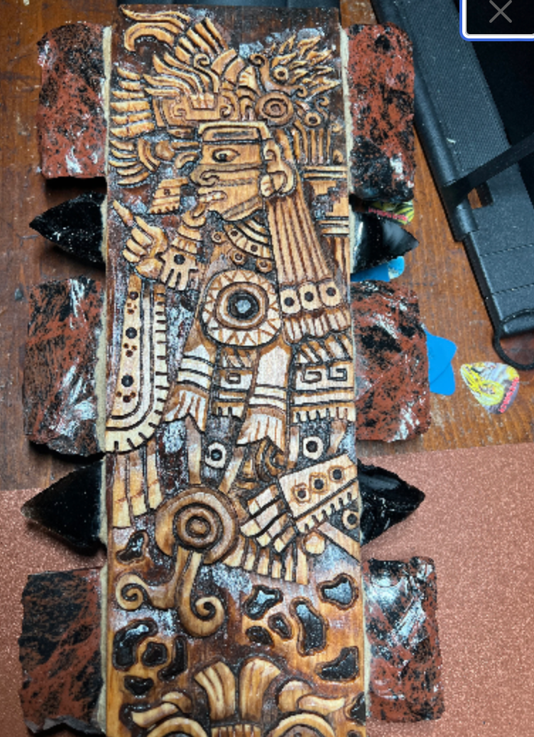 Tezcatlipoca Macuahuitl Wood Obsidian Carved from Mexico by Aztecs, Me ...